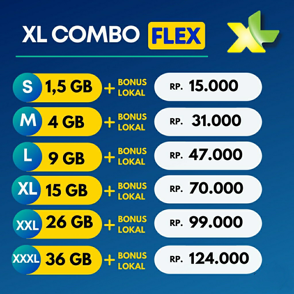 Jual KUOTA XL XTRA COMBO FLEX Shopee Indonesia