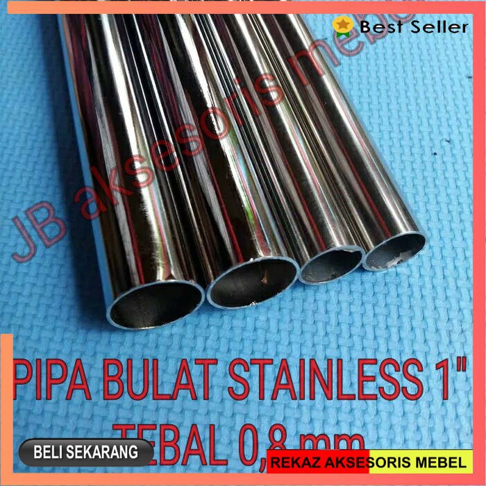 Jual PIPA BULAT STAINLESS 1" / PIPA BULAT 25 mm PANJANG 1 METER ...