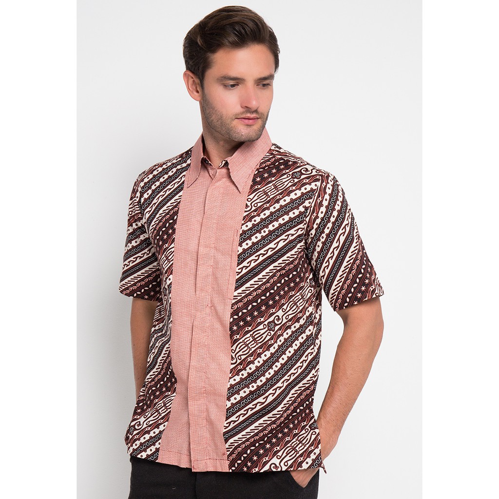 Jual Adikusuma - Hem Batik Udan Liris - Merah | Shopee Indonesia