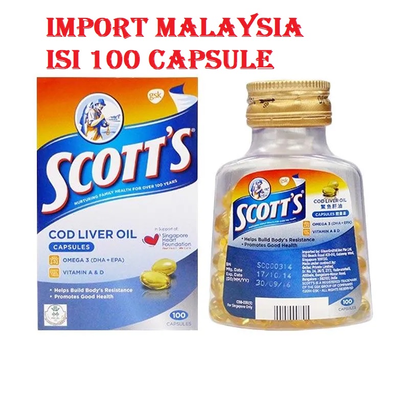 Jual Exp DEC 2027 Scott's Scott Scotts Cod Liver Oil 315mg 100 Capsule ...