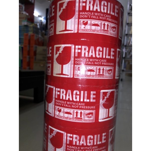 Jual LAKBAN FRAGILE MEREK SEMAR MERAH / FRAGILE PUTIH (JANGAN DIBANTING ...
