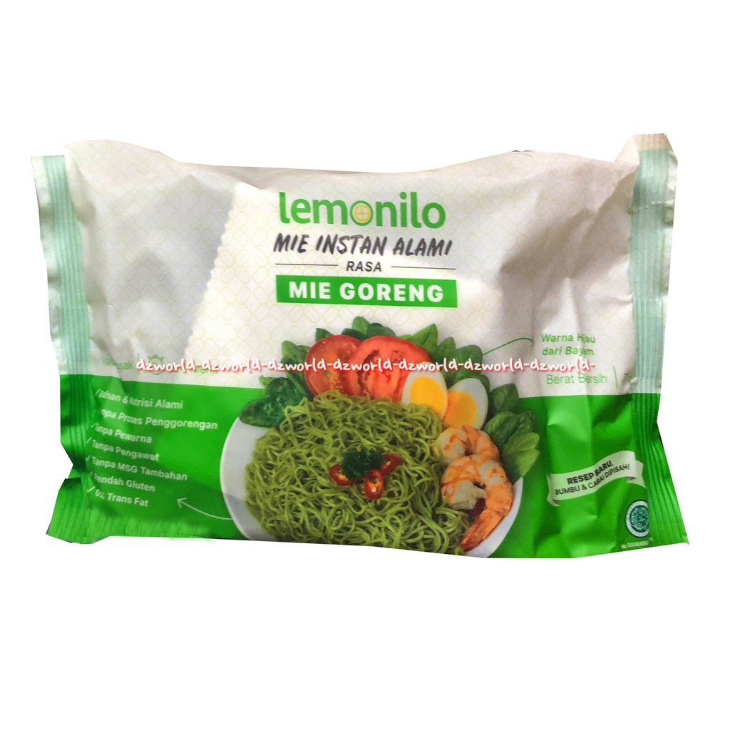 Jual Lemonilo Mie Instan Alami 76gr Rasa Mie Goreng Hijau Bayam Tanpa ...