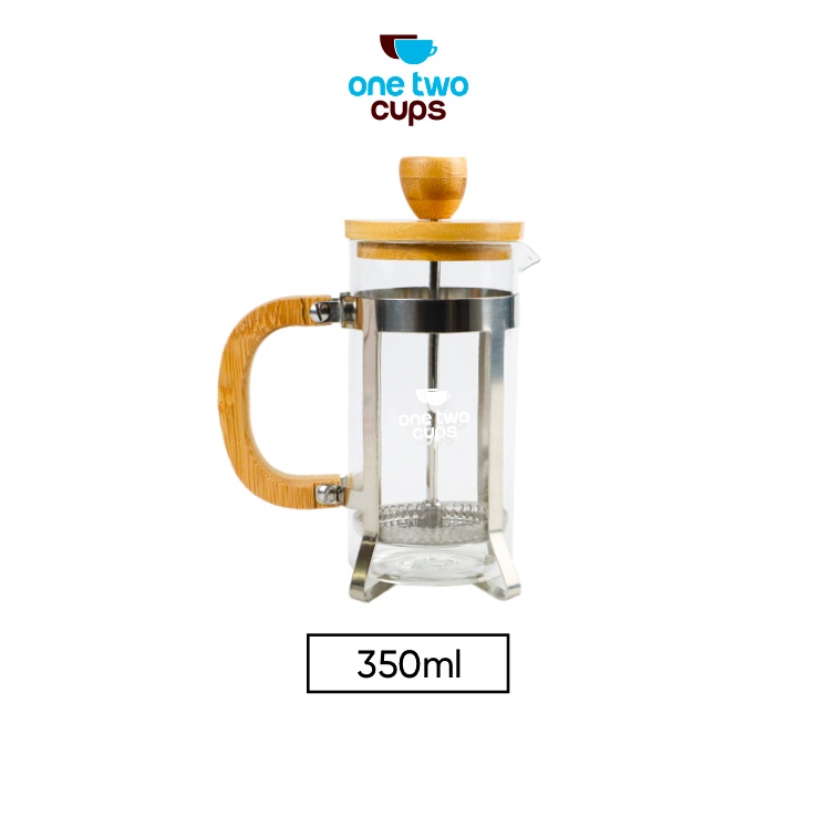 Jual One Two Cups French Press Coffee Maker Pot Gagang Kayu 350ml | Shopee Indonesia