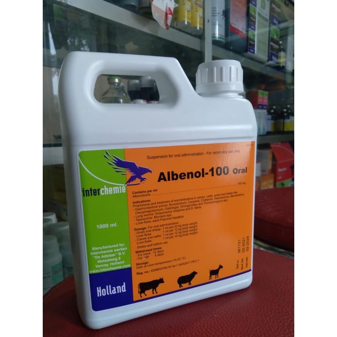 Jual Obat cacing albenol 100 Oral 1 Liter | Shopee Indonesia