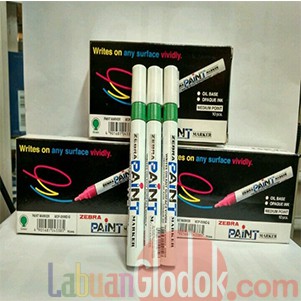 Jual Spidol Paint Marker Zebra Hijau - Medium Point Isi 10 Pcs Hijau ...
