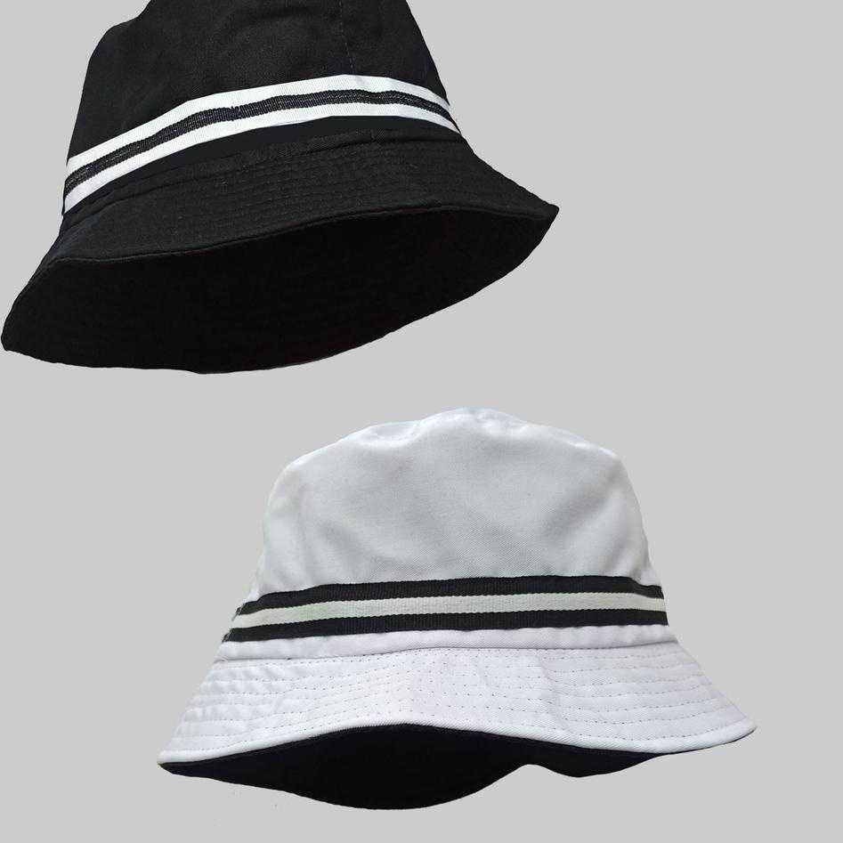 Jual Topi Bucket Hat BucketHat Mancing KPOP Putih Hitam List Bendera ...