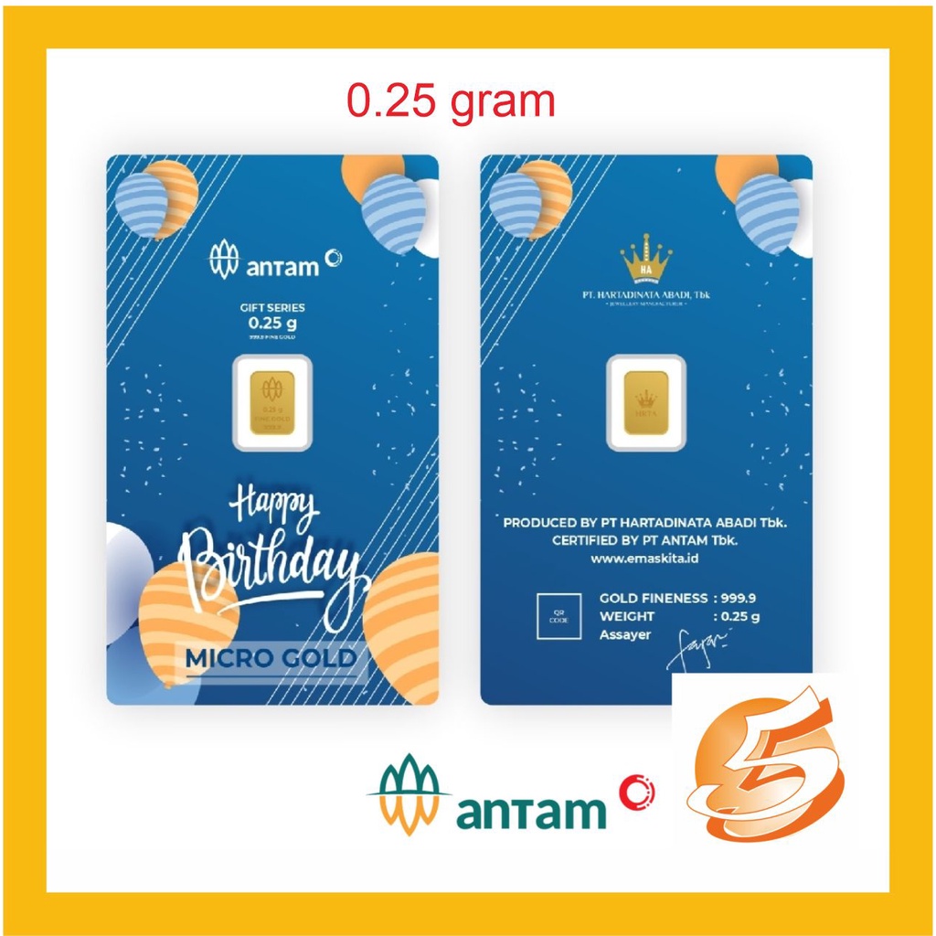 Jual Emas Logam Mulia ANTAM HARTADINATA ABADI 0,25 0.25 Gram Edisi ...