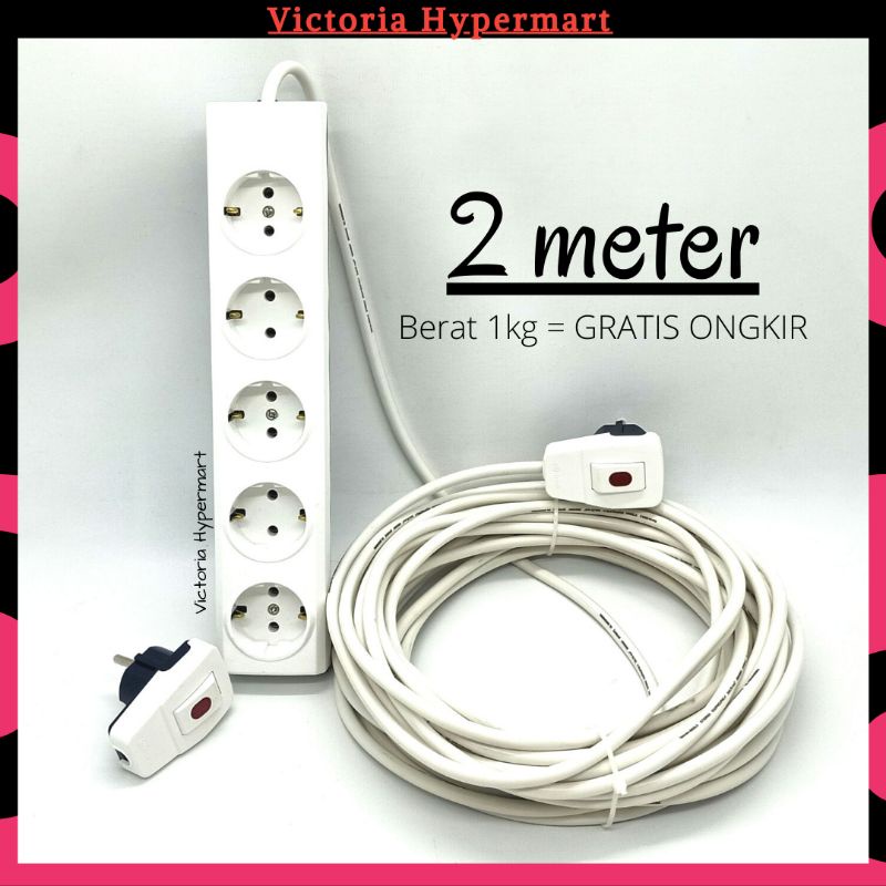 Jual Kabel Roll Premium 2m Colokan Listrik Stop Kontak 2meter | Shopee Indonesia