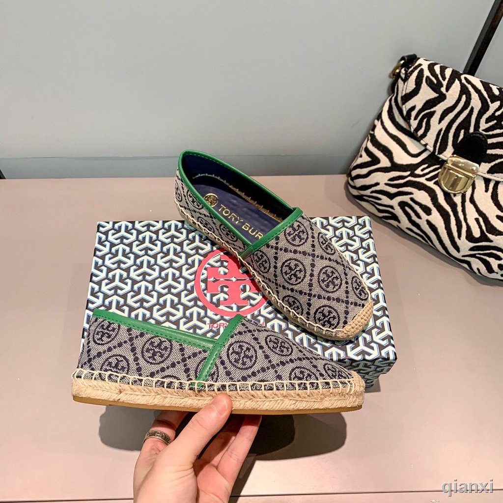 Jual ☄TB Sepatu Wanita Kulit Domba Nelayan Sepatu Beralas Datar Jerami ...