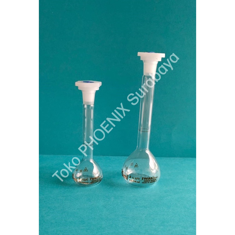 Jual Labu Ukur IWAKI Clear plastic Stopper /Volumetric Flask iwaki class A | Shopee Indonesia