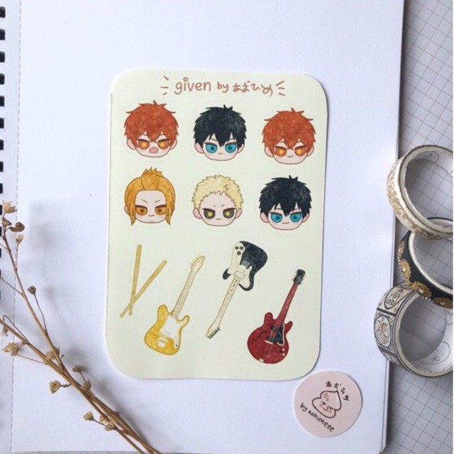Jual Sticker Given | Stiker Anime Mafuyu Uenoyama Haruki Akihiko Bullet ...