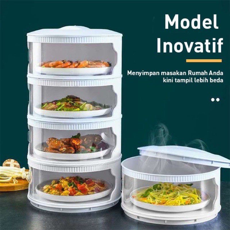 Jual Tutup Makanan 4 Susun Stackable Food Cover - Penutup makanan ...