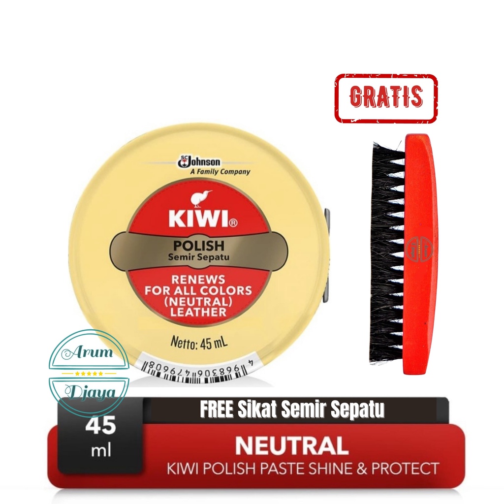 Jual Kiwi Semir Sepatu Netral - Kiwi Paste SP Shoe Polish Neutral 45mL FREE Sikat Semir | Shopee ...