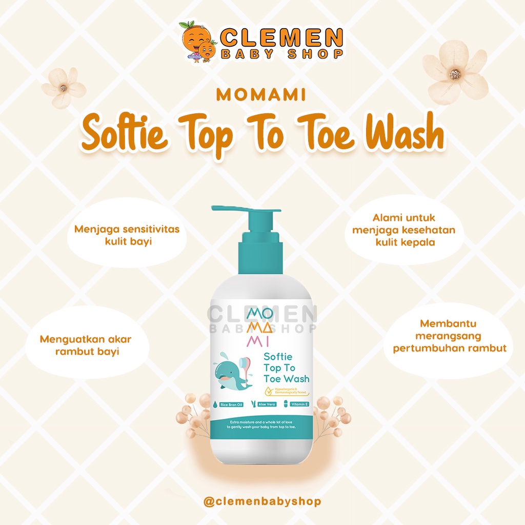Jual MoMaMi Softie Top To Toe Wash 235 ML | Shopee Indonesia
