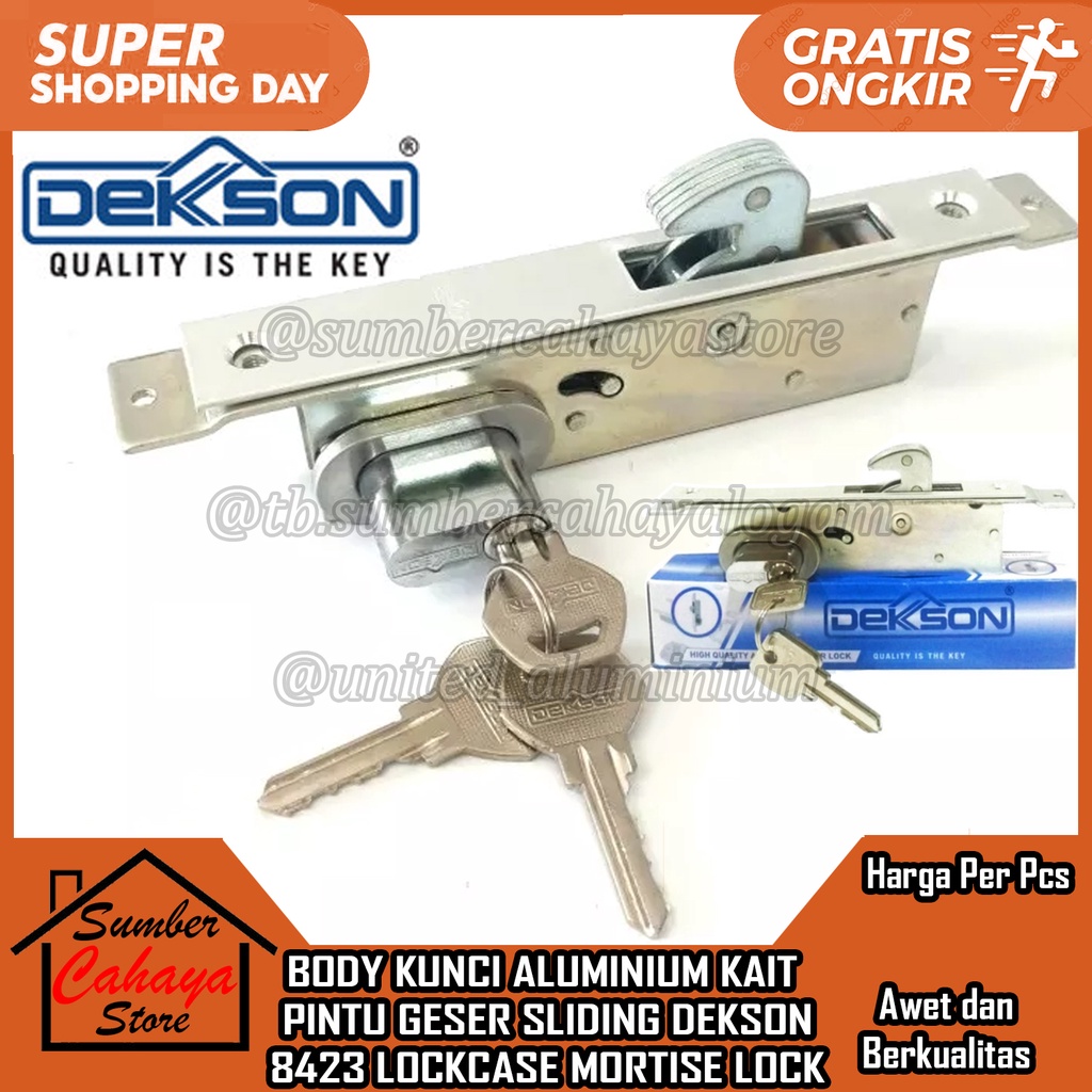 Jual Lockcase Pintu Sliding Dekson Dekkson Dks Kc 8423 Mortise Lock Body Kunci Kait Geser ...