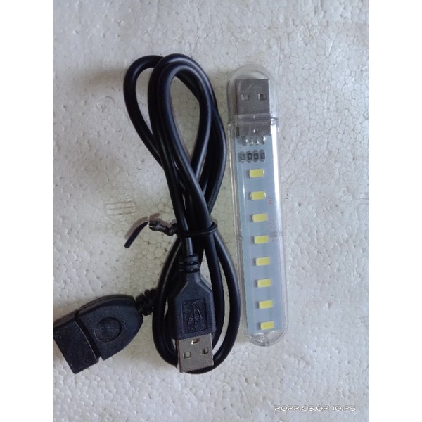 Jual Lampu USB LED 8 mata \ USB male to female bisa untuk lampu ...