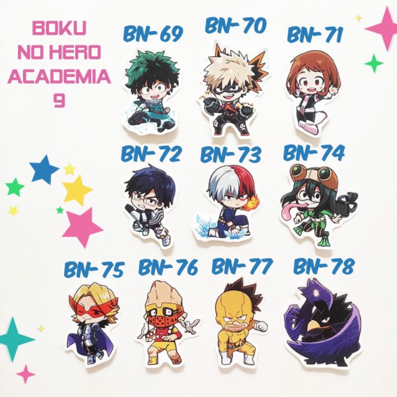 Jual Sticker Anime Boku no Hero Academia 9 My Hero Academia Merchandise ...