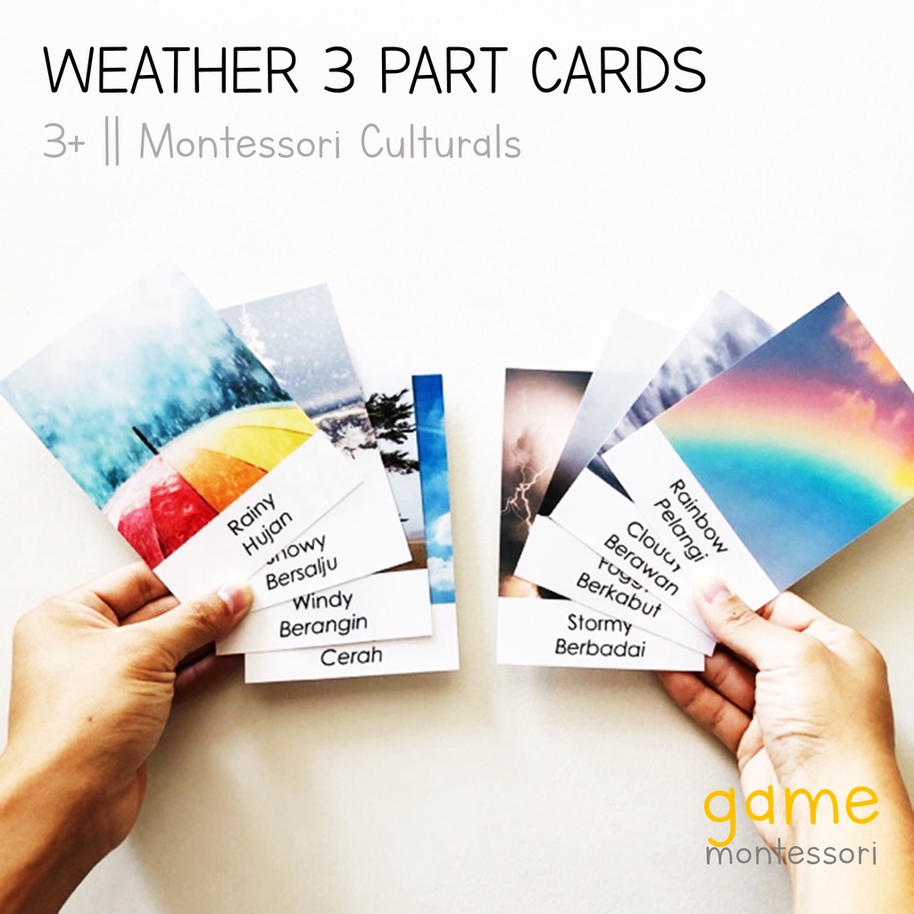 Jual Game Montessori Weather 3 part cards | Shopee Indonesia