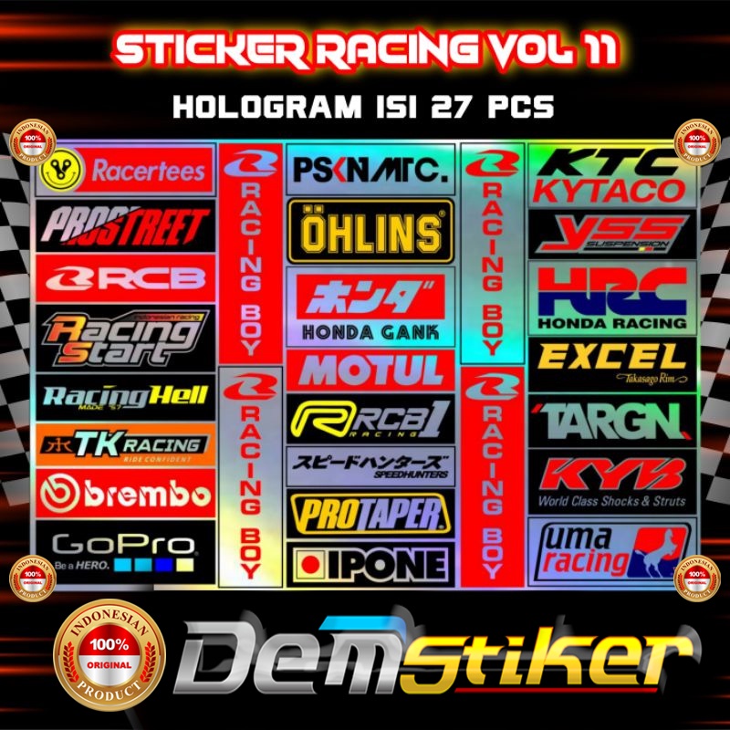 Jual Stiker Racing 1 pack isi 13 25 27 Stiker Sponsor Stiker Helm ...