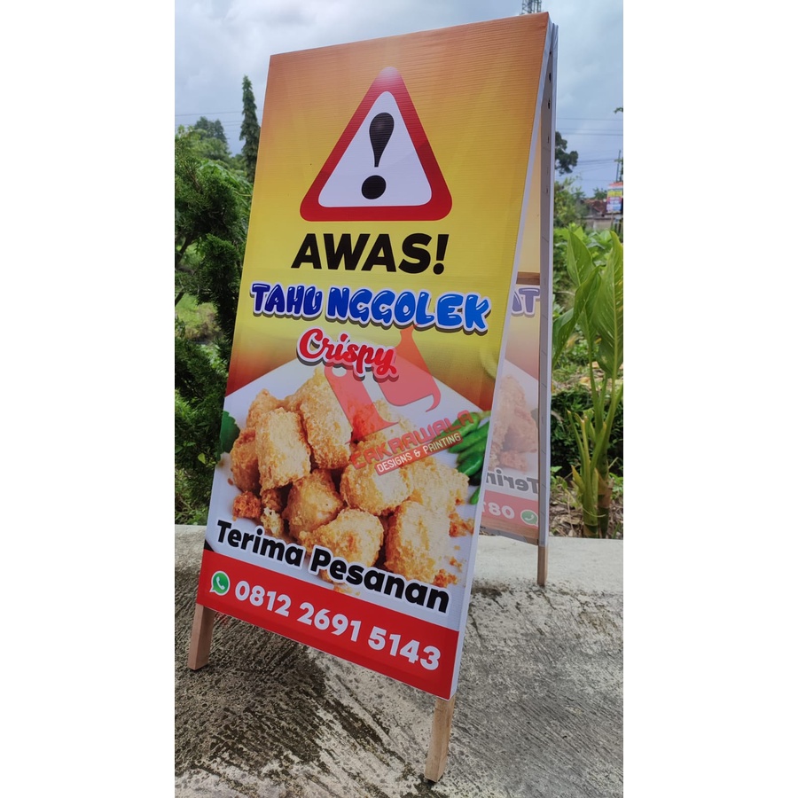 Jual STAND BANNER TAHU NGGOLEK - STANDING BANNER KAYU UKURAN 50 X 110 ...