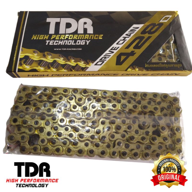 Jual TDR Rantai 428 D 130 140 L Gold Premium Kuat dan Tahan Lama 100% Original | Shopee Indonesia