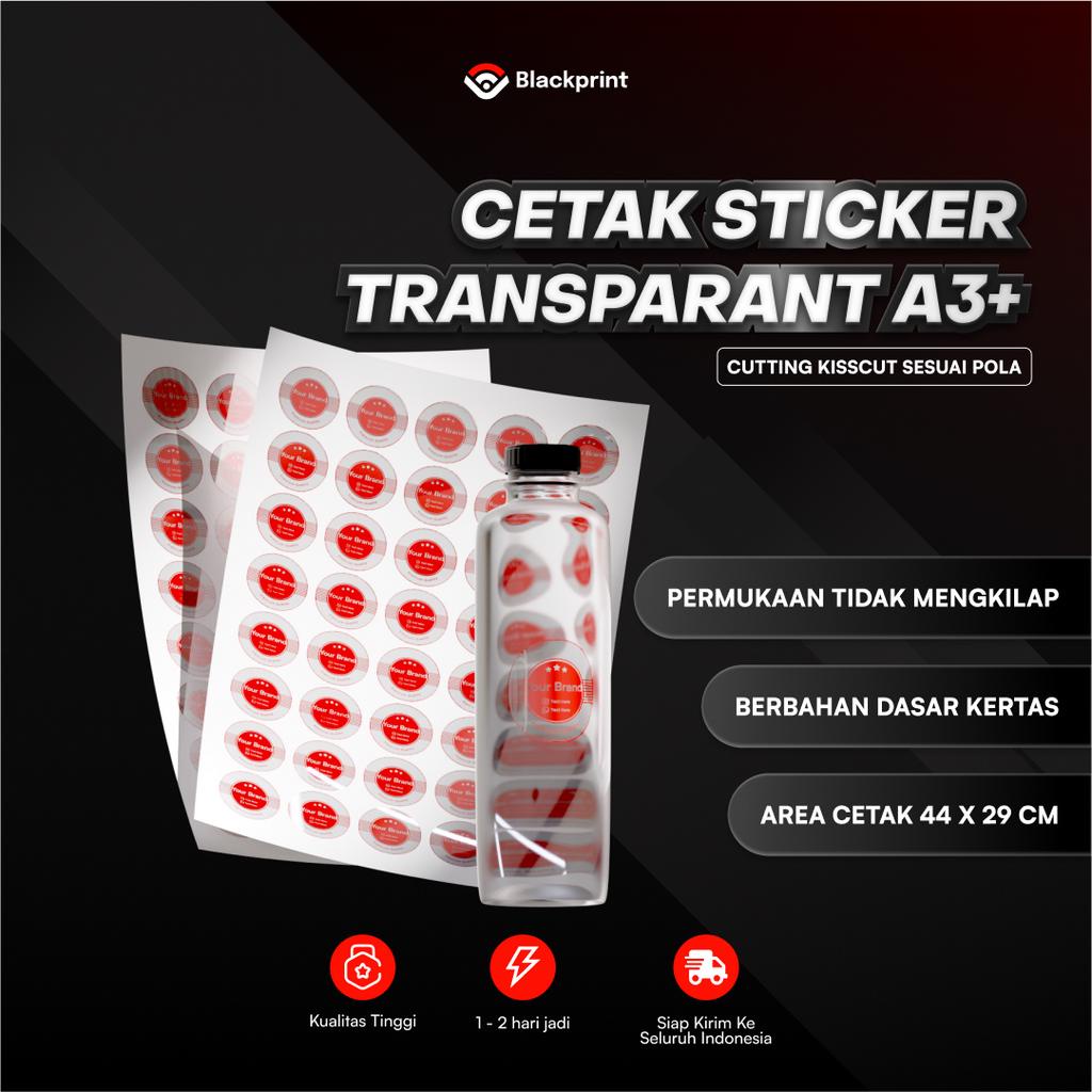 Jual Stiker Label Transparant A3+ Cutting / Cetak sticker transparan ...