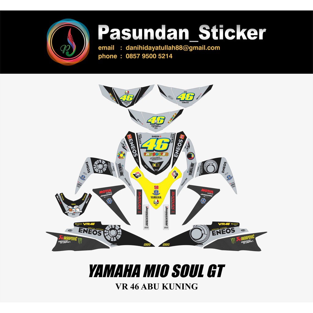 Jual YAMAHA MIO SOUL GT VR 46 ABU KUNING | Shopee Indonesia