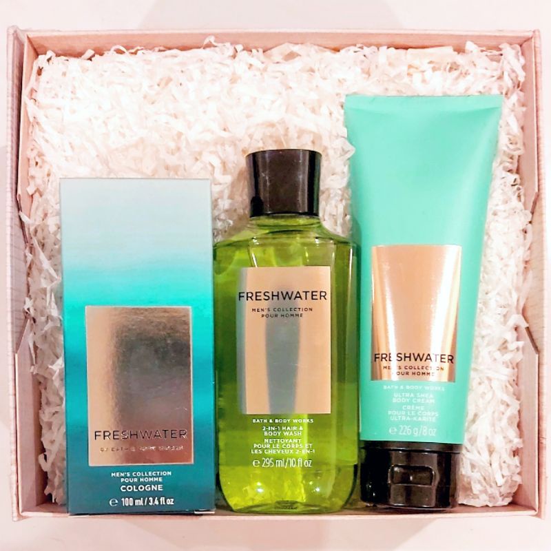 Jual NBW MEN FRESHWATER GIFT SET PAKET BATH & BODY WORKS | Shopee Indonesia