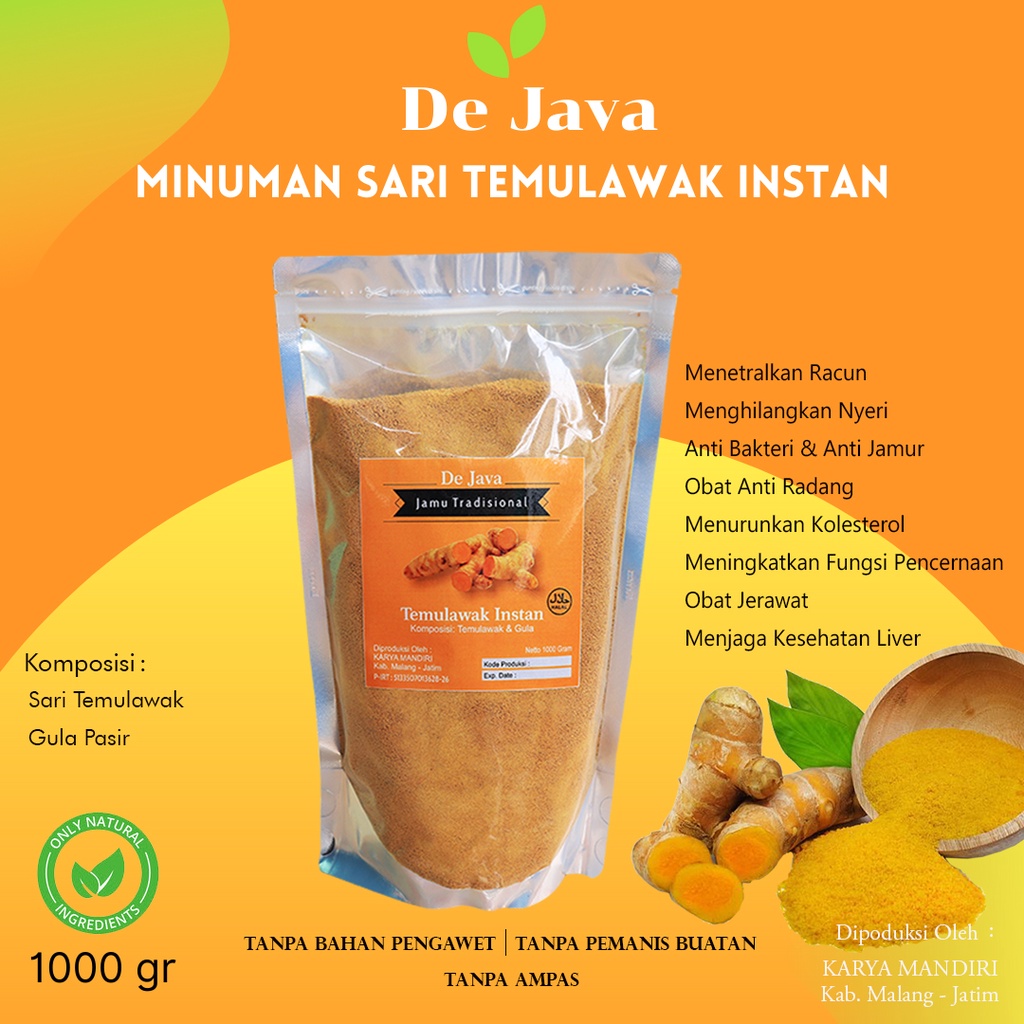 Jual Minuman Sari Temulawak Instan Dejava Jamu Tradisional Tanpa Ampas ...