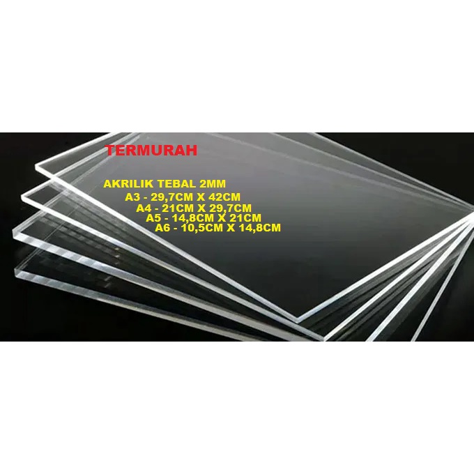 Jual AKRILIK BENING 2MM UKURAN KERTAS | Shopee Indonesia