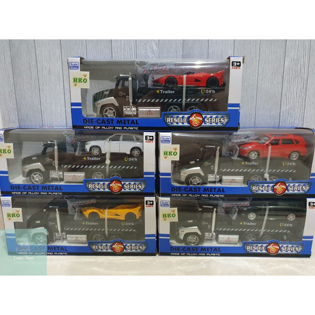 Jual Mainan Diecast Metal 2 in 1 Towing Truck + Mobil Sport / SUV 2213 ...