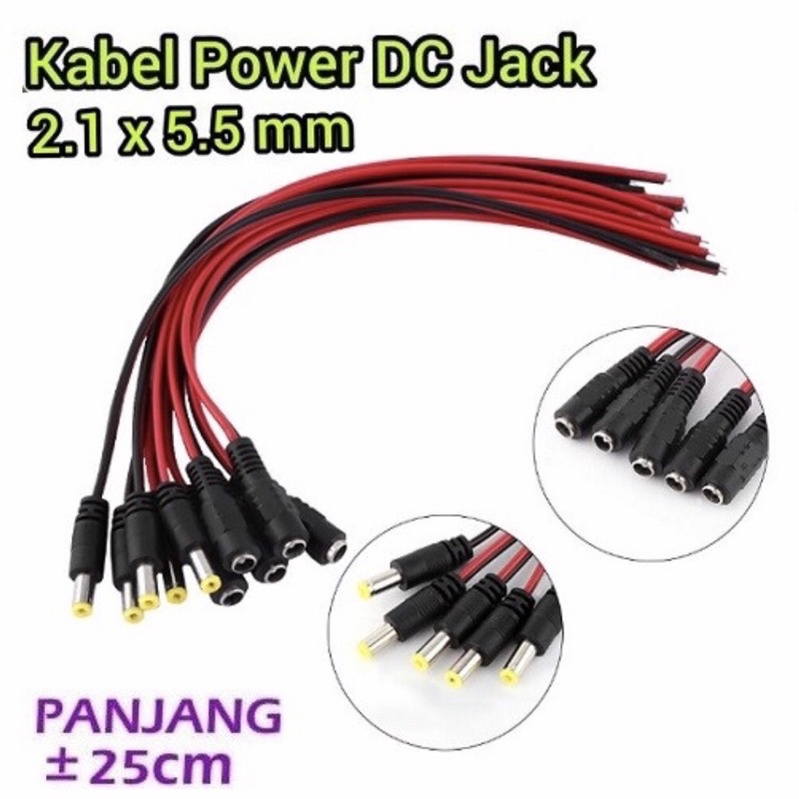 Jual Kabel Power DC Jack 2.1 x 5.5 mm Male/Female | Shopee Indonesia