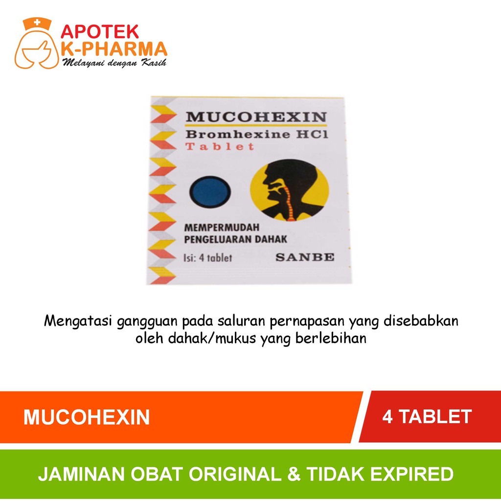 Jual Mucohexin Strip Isi 4 Tablet Obat Original Sanbe | Shopee Indonesia