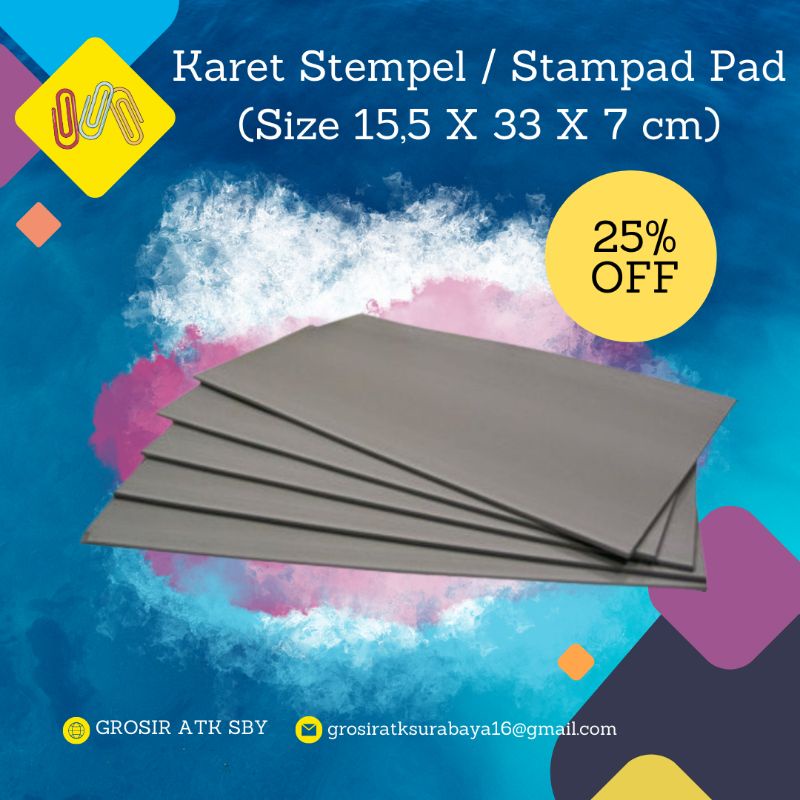 Jual Karet Stempel Flash Stampad Pad Ukuran 155 X 330 X 7 (HARGA PER PCS) | Shopee Indonesia
