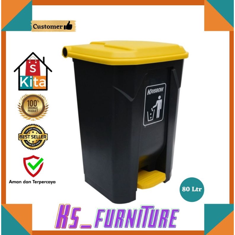 Jual Krisbow Tempat Sampah injak 80 Liter tempat sampah outdoor tempat sampah krisbow tempat ...