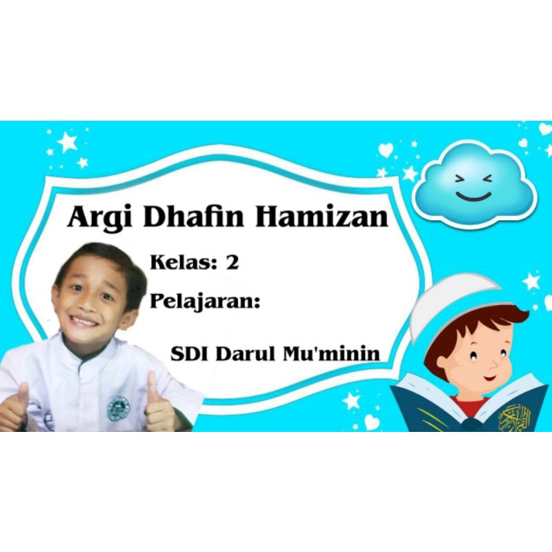 Jual (ISI 50 PCS) LABEL BUKU SEKOLAH MOTIF ANAK SOLEH | Shopee Indonesia