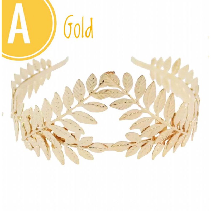 Jual Crown Mahkota Gold Leaves Leaf Metal Daun Aphrodite Hairpiece ...