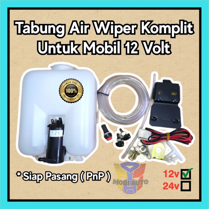 Jual Tabung Air Wiper / Windshield Washer Komplit Siap Pasang Mobil 12 ...