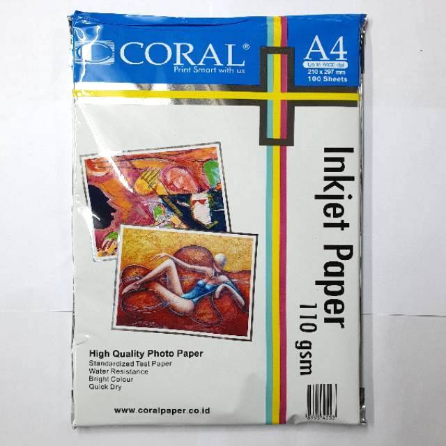 Jual KERTAS INKJET CORAL INKJET PAPER A4 110 GSM | Shopee Indonesia