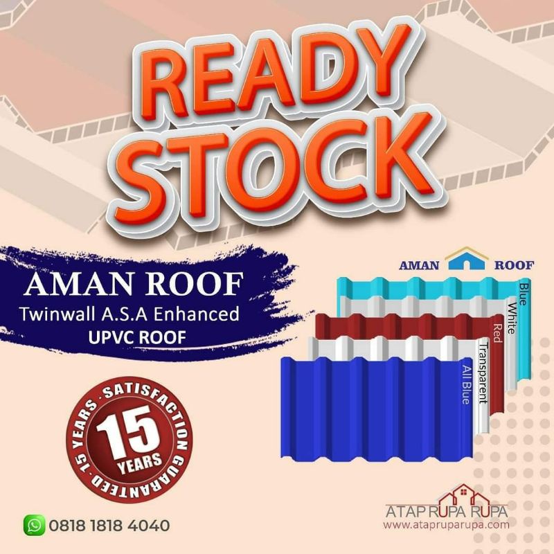 Jual Atap Gelombang UPVC AMANROOF WARNA PUTIH | Shopee Indonesia