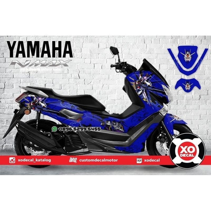 Jual DECAL STICKER YAMAHA NMAX GUNDAM BLUE DESIGN | Shopee Indonesia