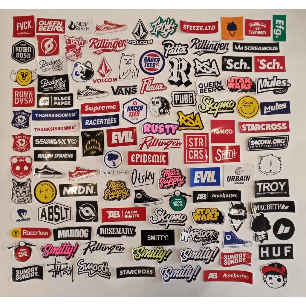 Jual Stiker Paket isi 40 pcs Sticker Brand distro Graftac berkualitas ...
