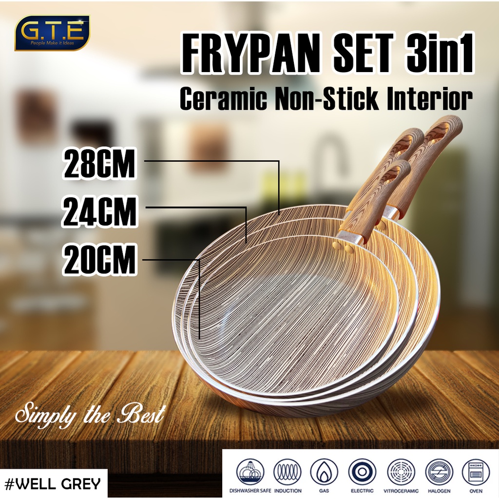 Jual TEFLON SET 3IN 1 / TEFLON SET LENGKAP / TEFLON DIAMETER 20CM/24CM ...