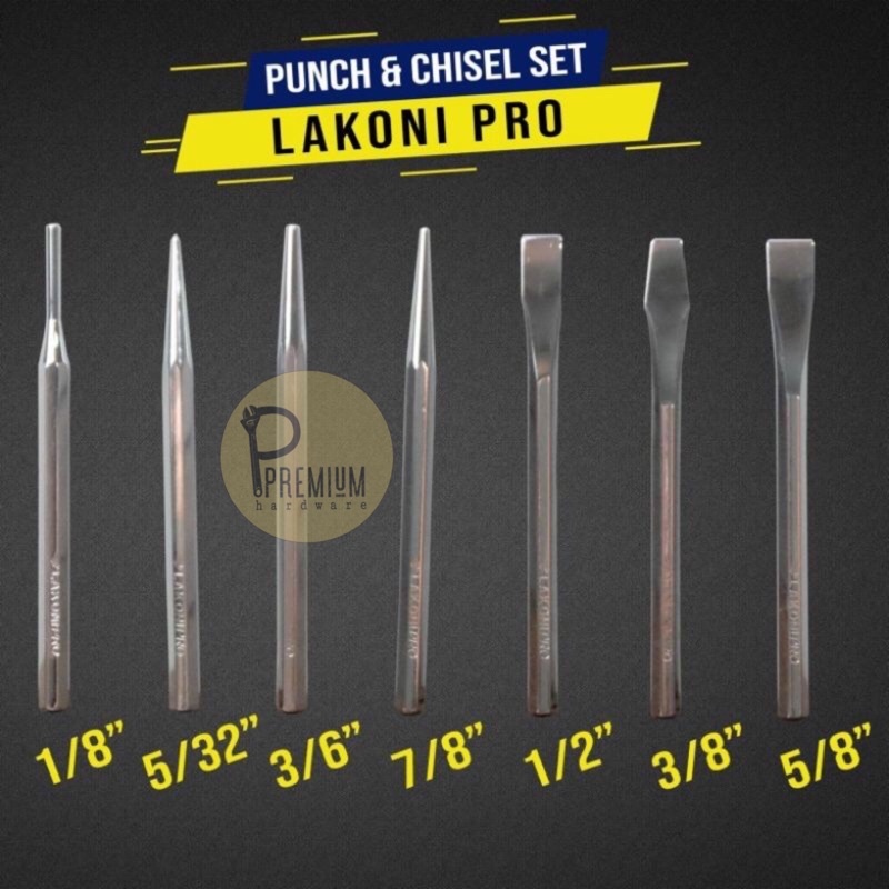 Jual PAHAT BESI SET 7 PCS LAKONI PRO 101378 / PUNCH AND CHISEL SET ...