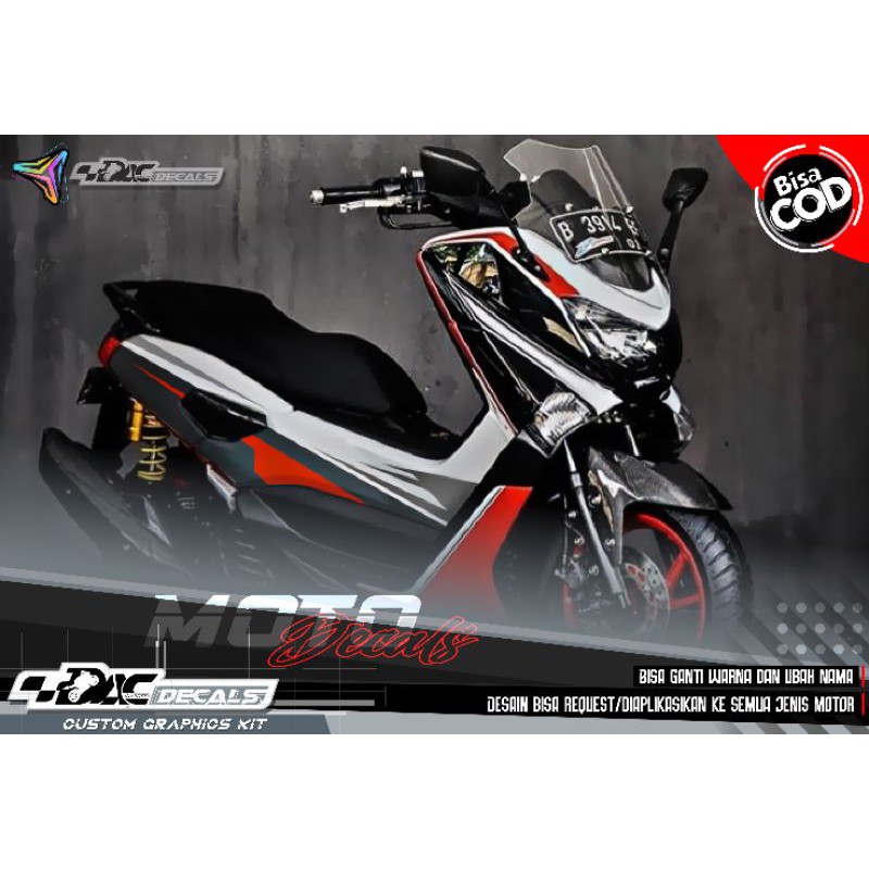 Jual Sticker Decal Yamaha NMAX varian silver red Full Body kode 055 ...