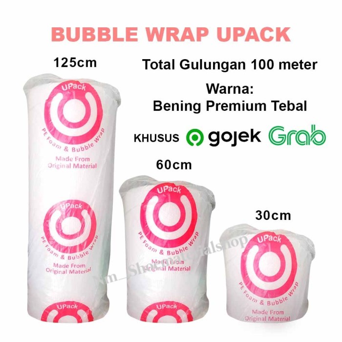 Jual Ginger- Plastik Bubble Wrap Bening Upack 100 meter /Roll, - 30cm x 100m - 30 CM x 50 M, 1 ...