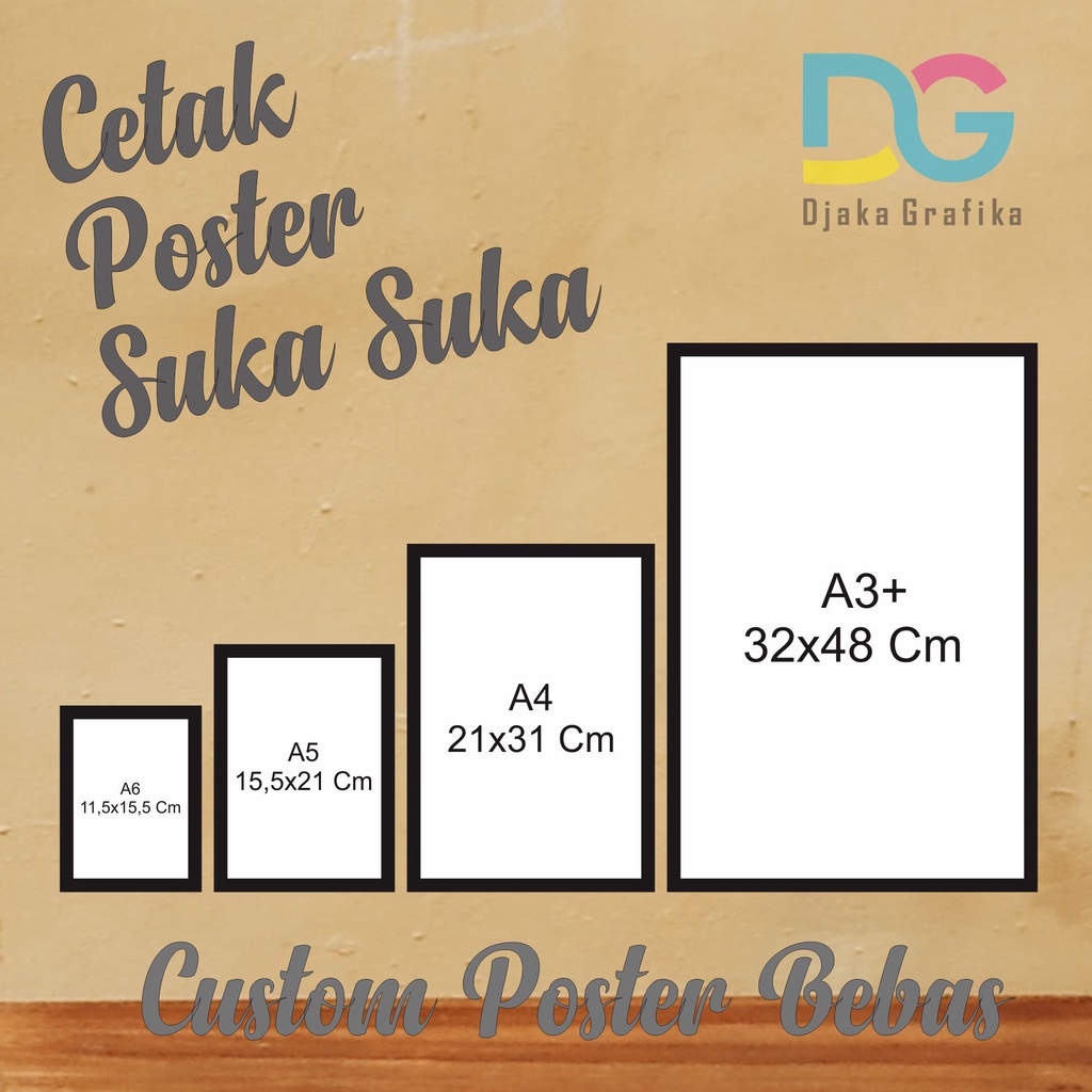 Jual Cetak Poster Custom Design Bebas A4/A5/A6 Print 1 Sisi Kertas Art ...