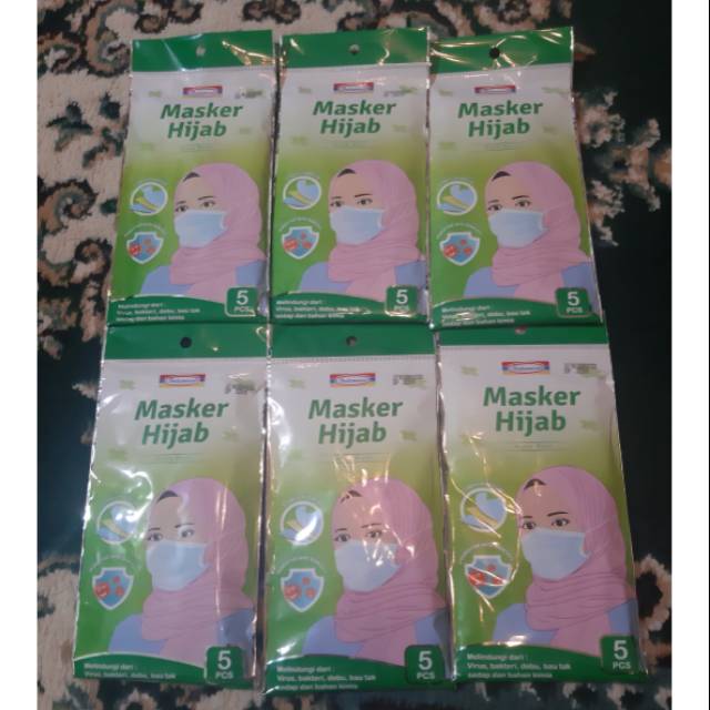 Jual MASKER HIJAB INDOMARET 3 PLY (ISI 5 PCS) | Shopee Indonesia