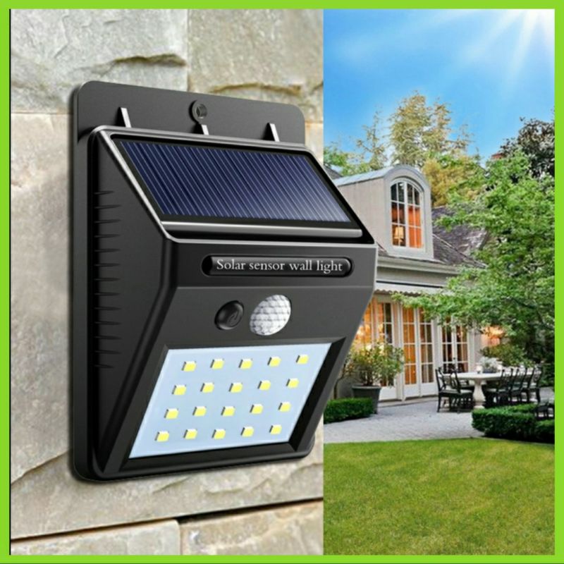Jual Lampu Solar Sensor Gerak Outdoor Weatherproof LED Super Terang ...
