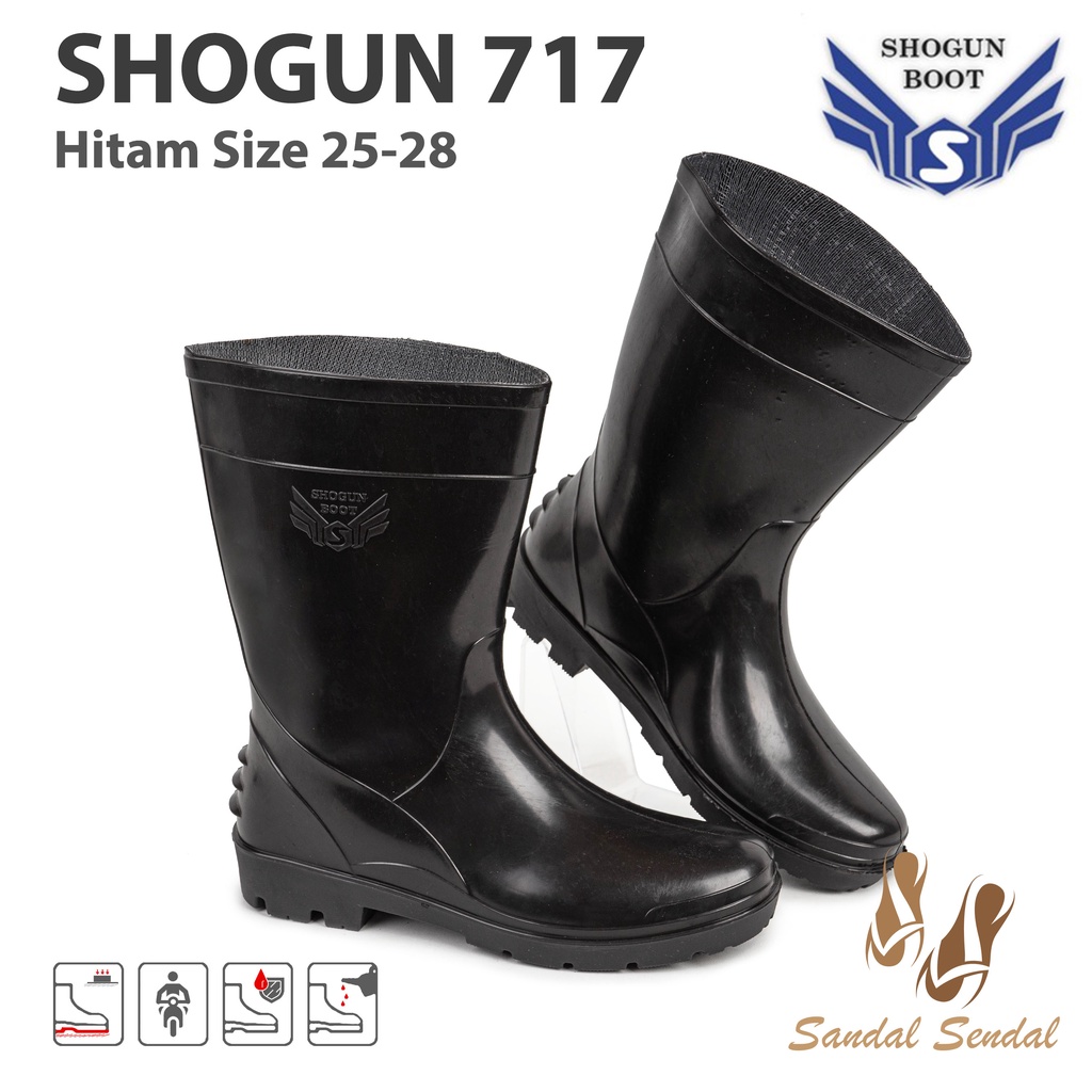 Jual Sepatu Boot Pendek SHOGUN 717 HITAM Boots Proyek Perkebunan ...